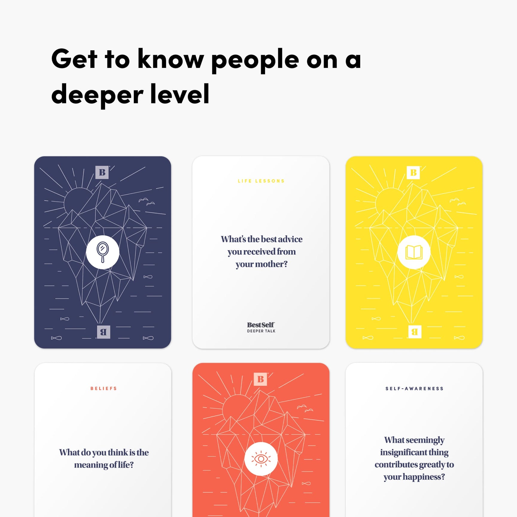 Deeper Talk Deck – Engage in Meaningful Conversations – BestSelf Co.