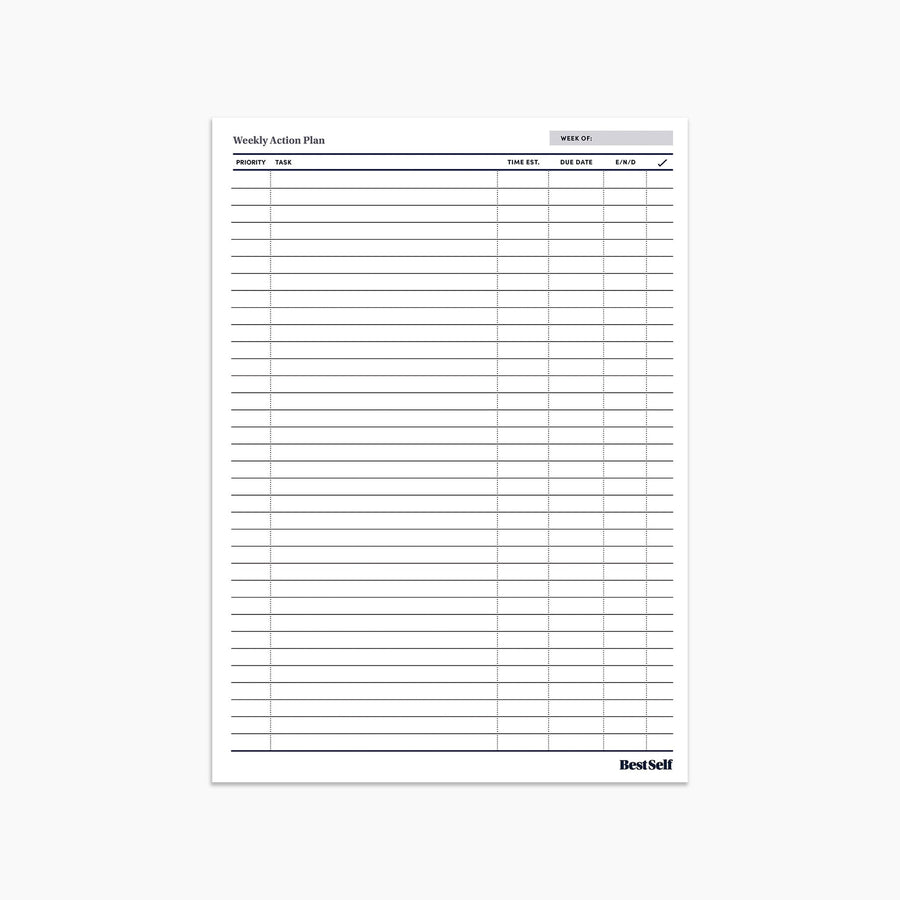 Weekly Action Pad for Remarkable Tablets | BestSelf Co.
