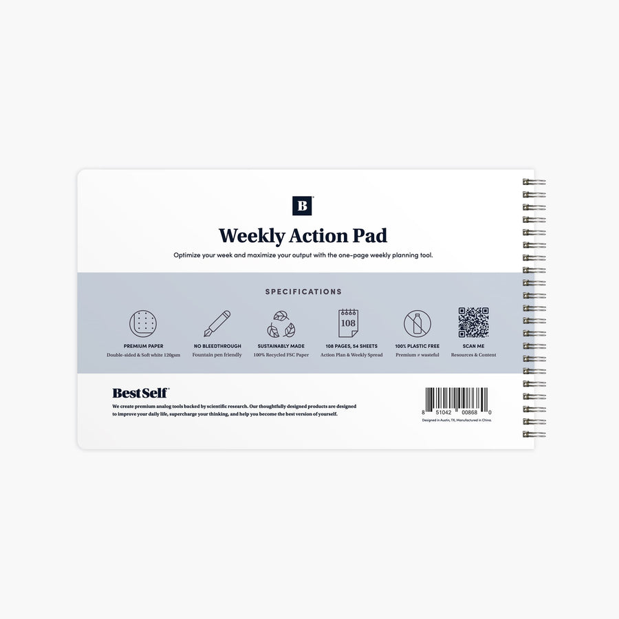 Weekly Action Pad by BestSelf Co.